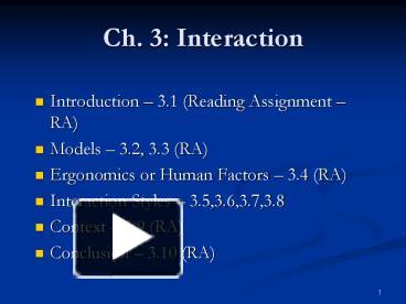 Ch. 3: Interaction presentation | free to download