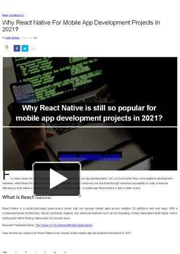 PPT – Why React Native For Mobile App Development Projects In 2021? (1 ...