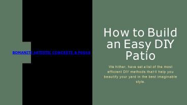 How to Build an Easy DIY Patio presentation | free to download