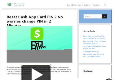 PPT – Reset Cash App Card PIN ? No worries change PIN in 2 Minutes ...