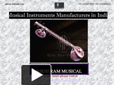 PPT – Musical Instruments Manufacturers in India PowerPoint ...