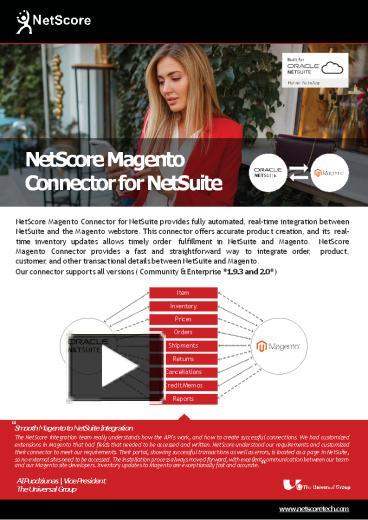 PPT – NetScore MagentoConnector for NetSuite PowerPoint presentation ...