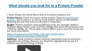 PPT – What should you look for in a Protein Powder PowerPoint ...