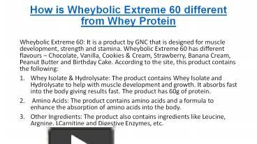 Difference Between Wheybolic Extreme 60 and Whey Protein presentation ...
