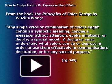 PPT – Color in Design Lecture 8: Expressive Use of Color PowerPoint ...
