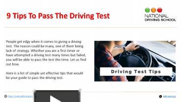 PPT – 9 Tips To Pass The Driving Test PowerPoint presentation | free to ...
