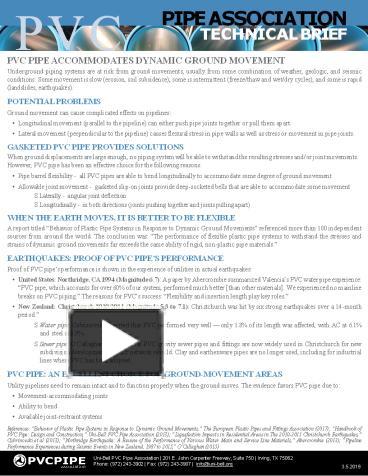 PPT – PVC PIPE ACCOMMODATES DYNAMIC GROUND MOVEMENT PowerPoint ...