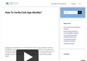 How To Verify Cash App Identity? - Here Is Are The Steps To Verify ...