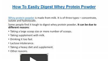 PPT – How to Easily Digest Whey Protein Powder PowerPoint presentation ...