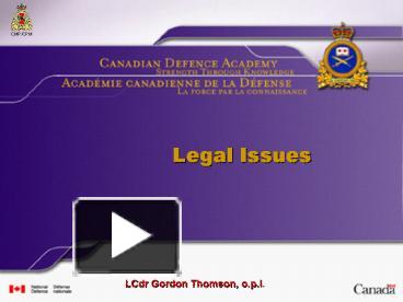 PPT – Legal Issues PowerPoint presentation | free to view - id: 9301c-MGNmN