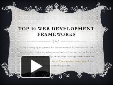 Top Web Development Frameworks of 2021 presentation | free to download