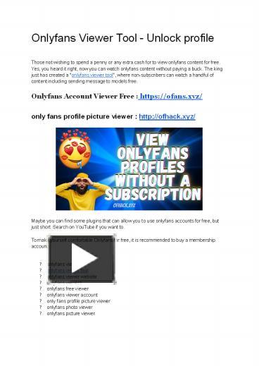 PPT – onlyfans viewer account PowerPoint presentation | free to ...