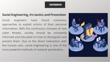 What is Social Engineering, It’s tactics and Prevention presentation ...