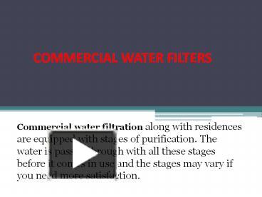 COMMERCIAL WATER FILTERS presentation | free to download