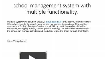 school management system with multiple functionality. presentation ...