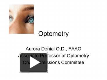 Optometry presentation | free to view
