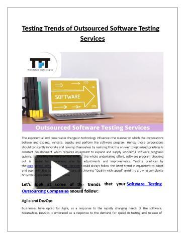 PPT – Testing Trends of Outsourced Software Testing Services PowerPoint ...