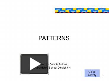 PATTERNS presentation | free to view