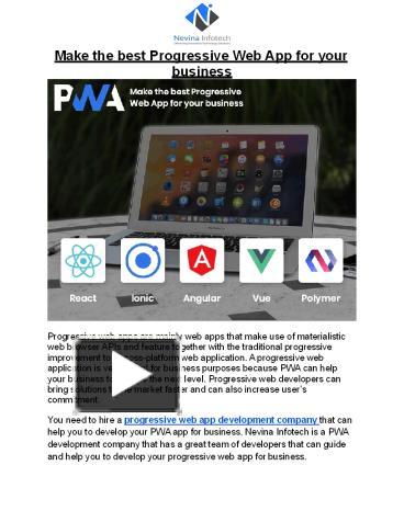 PPT – Make the best Progressive Web App for your business PowerPoint ...