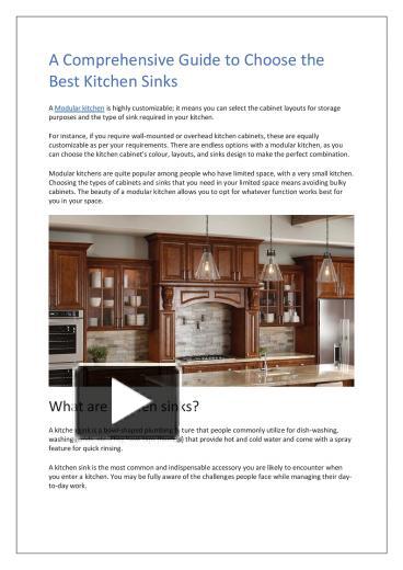 PPT – A Comprehensive Guide to Choose the Best Kitchen Sinks PowerPoint ...
