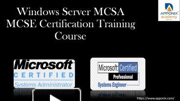 Windows Server MCSA MCSE Certification Training Course presentation ...