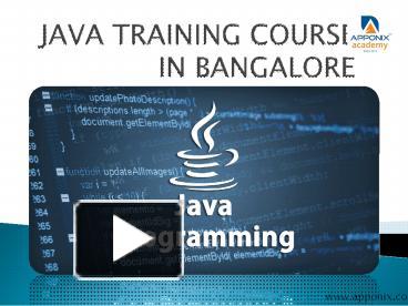 PPT – Java training Course in Bangalore PowerPoint presentation | free ...