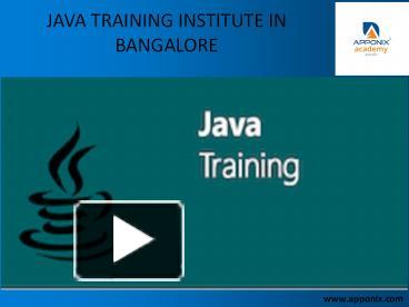 Java training Institute in Bangalore presentation | free to download