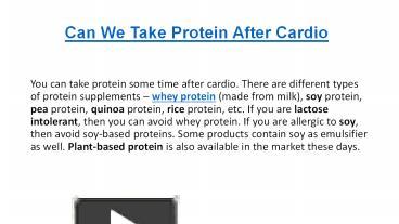 PPT – Can We Take Protein After Cardio PowerPoint presentation | free ...
