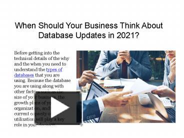 Database Update Guide in 2021 presentation | free to download
