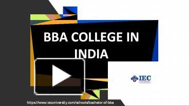 PPT – BBA College in India PowerPoint presentation | free to download ...