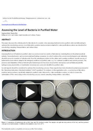 Water Microbiological Testing presentation | free to download