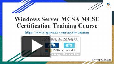 Windows Server MCSA MCSE presentation | free to download