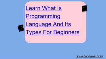 Learn What Is Programming Language And Its Types For Beginner ...