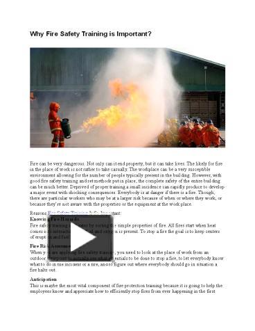 PPT – Why Fire Safety is Important PowerPoint presentation | free to ...
