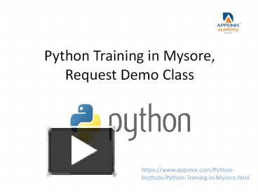 Python Training in Mysore presentation | free to download