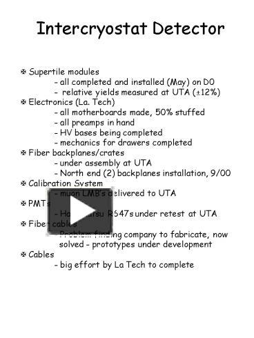 PPT – Intercryostat Detector PowerPoint presentation | free to download ...