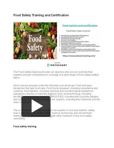 Food Safety Training and Certification presentation | free to download