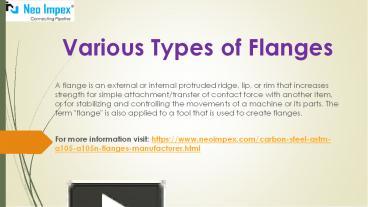 Various Types of Flanges presentation | free to download