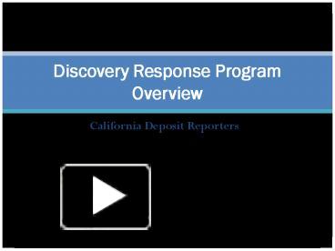 PPT – Discovery Response Program Overview PowerPoint presentation ...