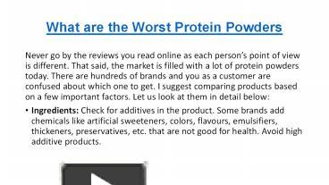 PPT – What are the Worst Protein Powders PowerPoint presentation | free ...