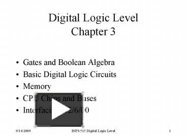 PPT – Digital Logic Level Chapter 3 PowerPoint presentation | free to ...
