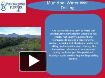 PPT – Municipal Water Well Drilling PowerPoint presentation | free to ...