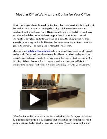 Modular Office Workstations Design for Your Office presentation | free ...