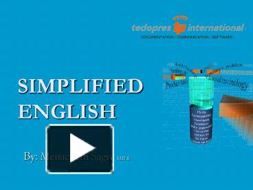 PPT – SIMPLIFIED ENGLISH PowerPoint presentation | free to view - id ...