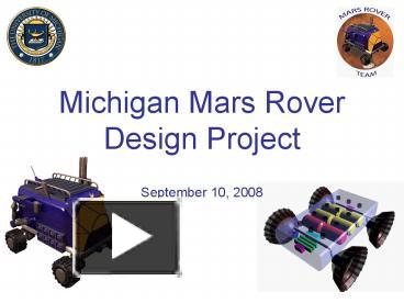 PPT – Michigan Mars Rover Design Project PowerPoint presentation | free ...