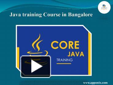 Java training Course in Bangalore presentation | free to download