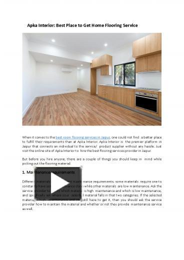 PPT – Best Room Flooring Services in Jaipur - Apka Interior (1 ...