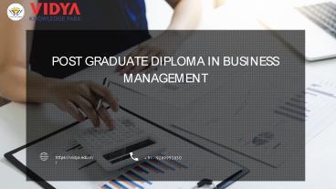 PPT – Post Graduate Diploma in Business Management | Pgdm Programme ...