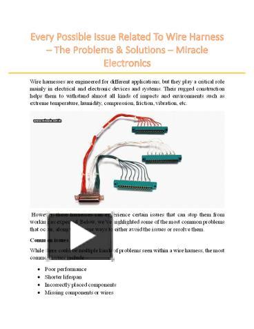 Every Possible Issue Related To Wire Harness – The Problems & Solutions ...