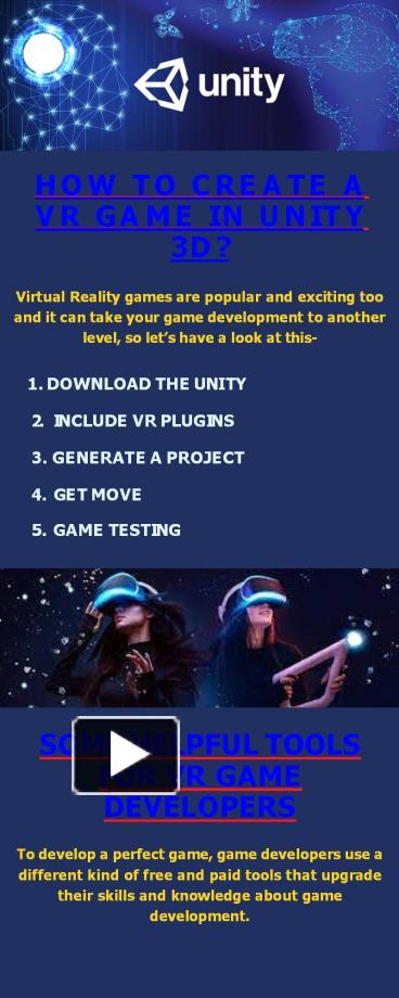 PPT – How to Make a Video Game in Unity 3D Using VR Technology ...
